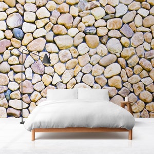 Large Pebble Stone Texture Colorful Wallpaper, Peel and Stick Pebble ...