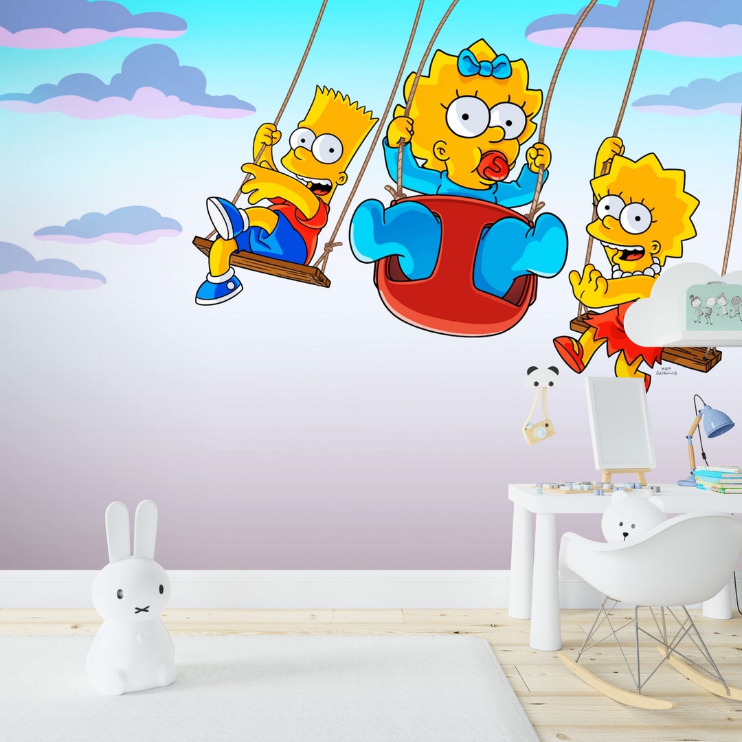 The Simpsons Family Kids Room Cartoon Wallpaper, Peel and Stick ...