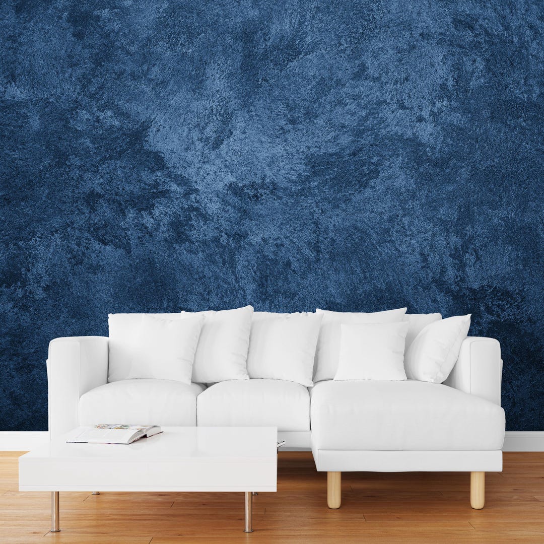 Navy Blue Concrete Wallpaper, Peel and Stick Dark Blue Concrete Texture ...
