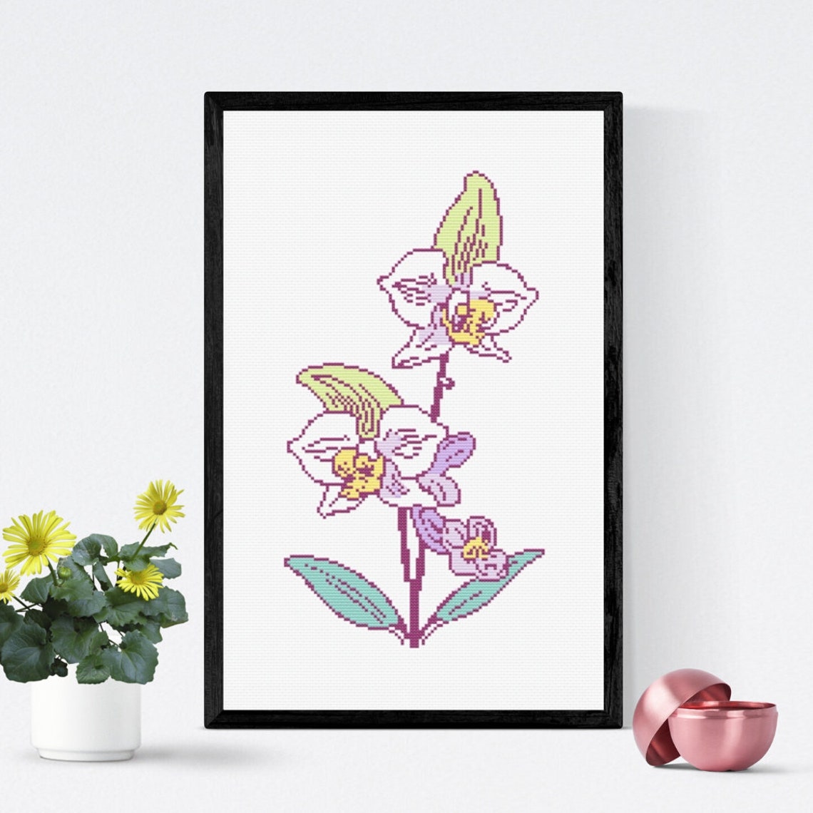 Orchid Cross Stitch Pattern Flower Cross Stitch for Beginners Floral ...