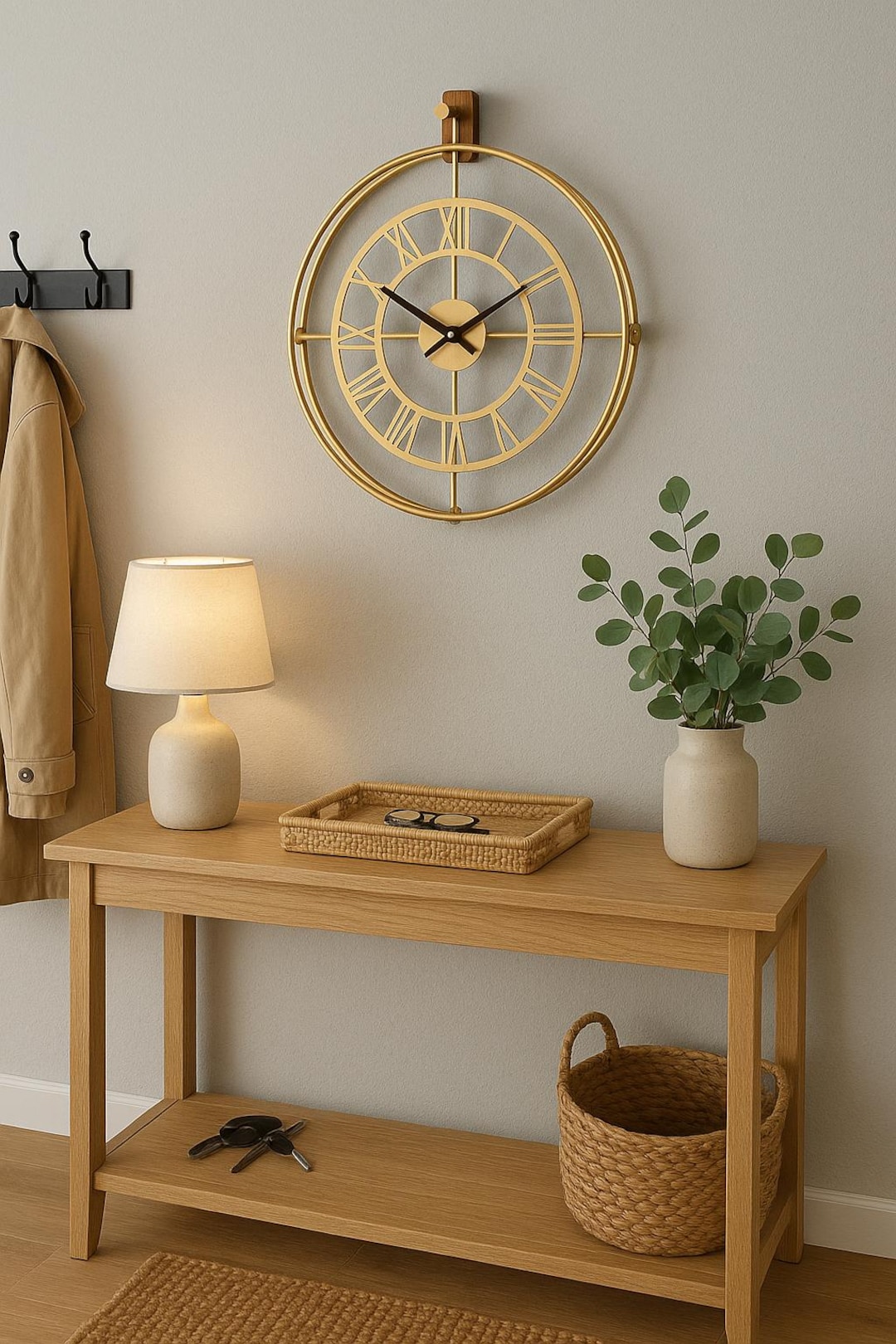 Modern Metal Gold Wall Clock, Unique Wall Decor Gift, Uniqe Large Wall ...