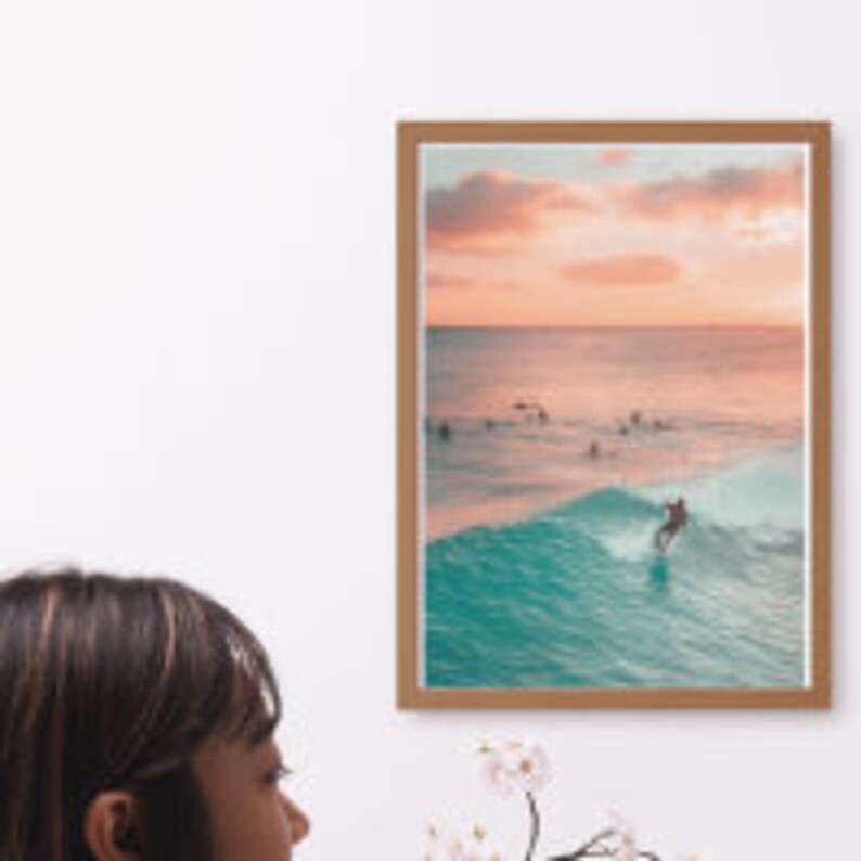 Surf Wall Art , Blue Beach Surf up Poster, Chic Photography Definition ...