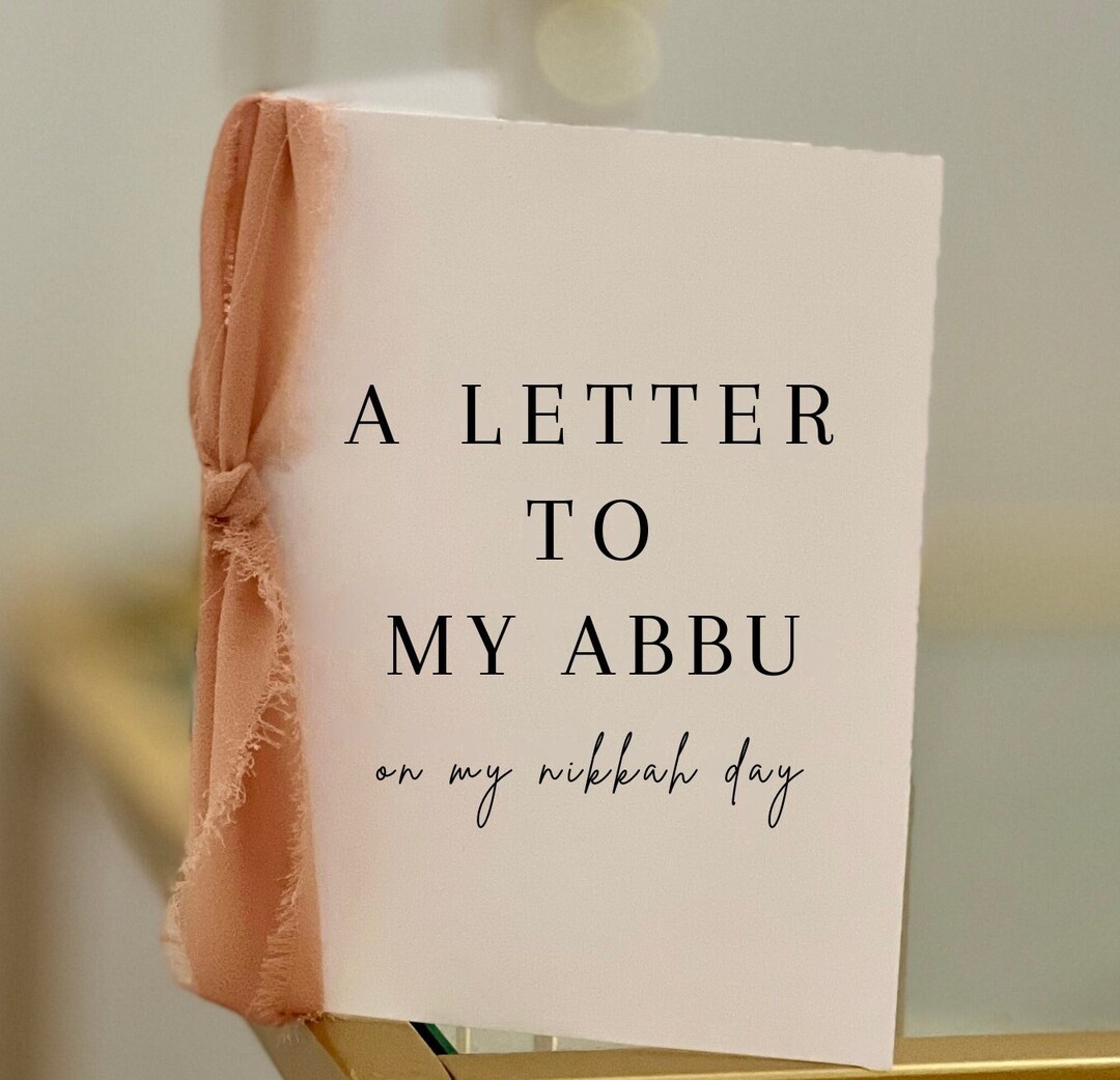 Premium "to My" Abbu/dad Linen Card | Nikkah Card | Shaadi Card ...