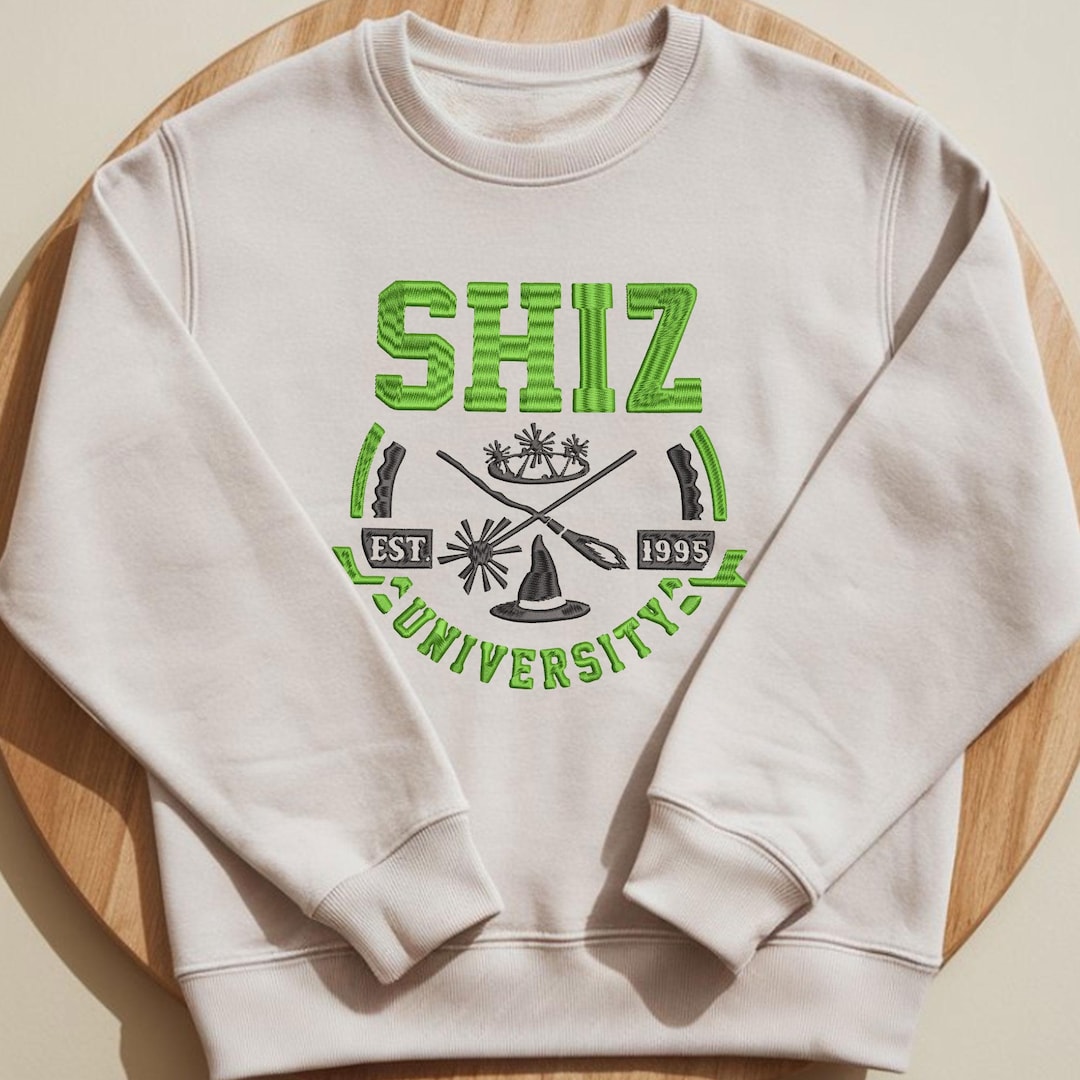 Shiz University Wicked Embroidered Sweatshirt, Defying Gravity Crewneck ...