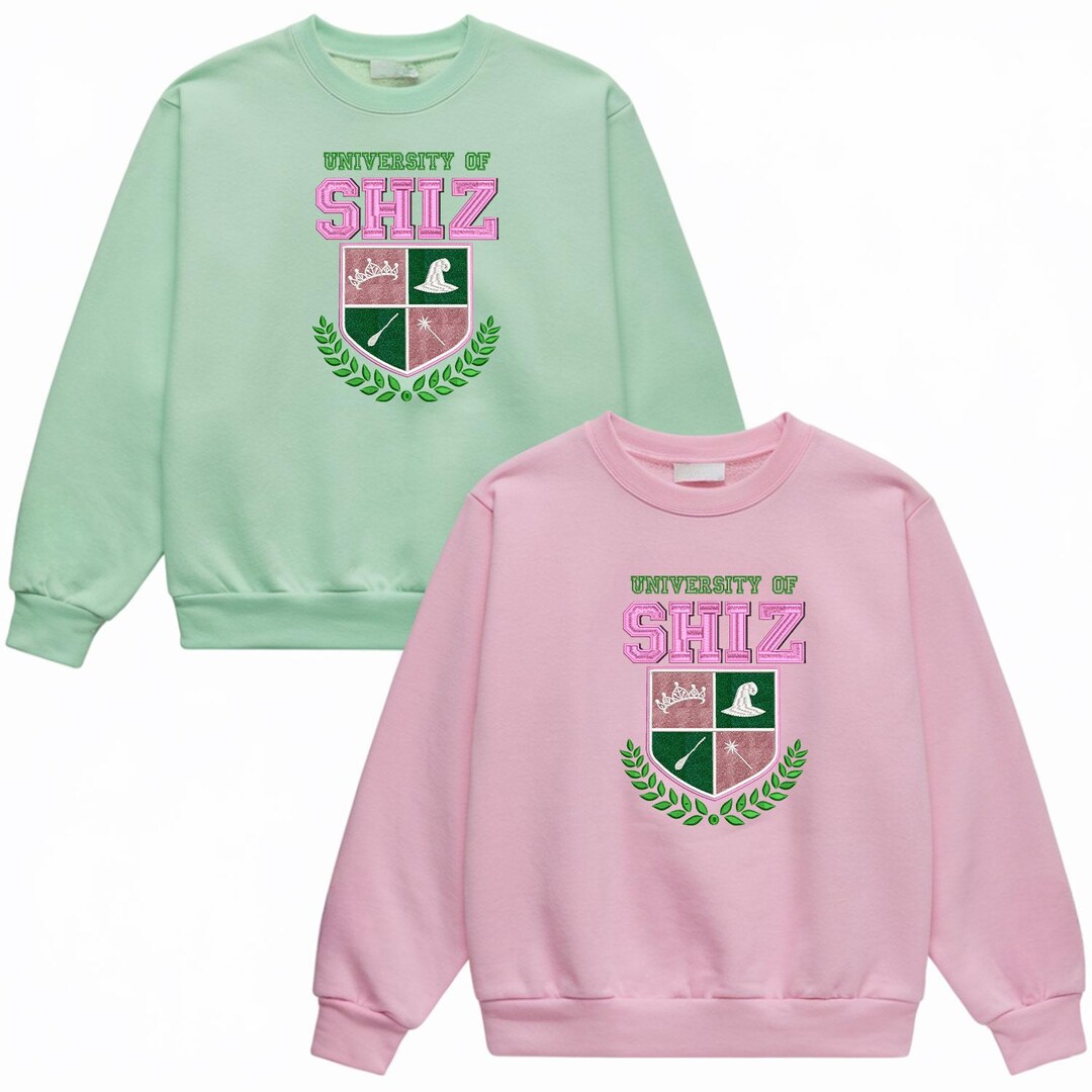 University of Shiz Badges Embroidery Sweatshirt, Wicked Elphaba Glinda ...