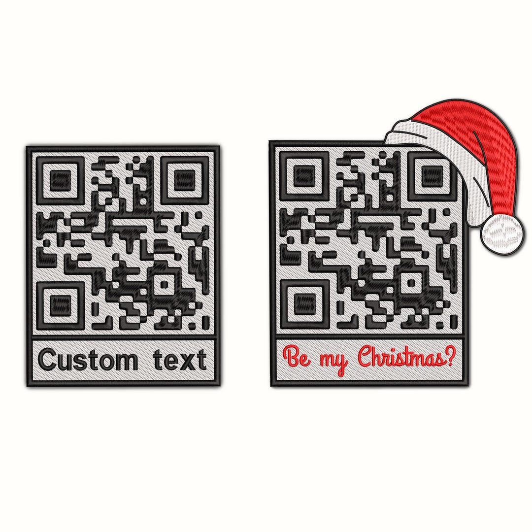 Custom QR Code Iron on Embroidered Patch, Personalized QR for Jackets ...