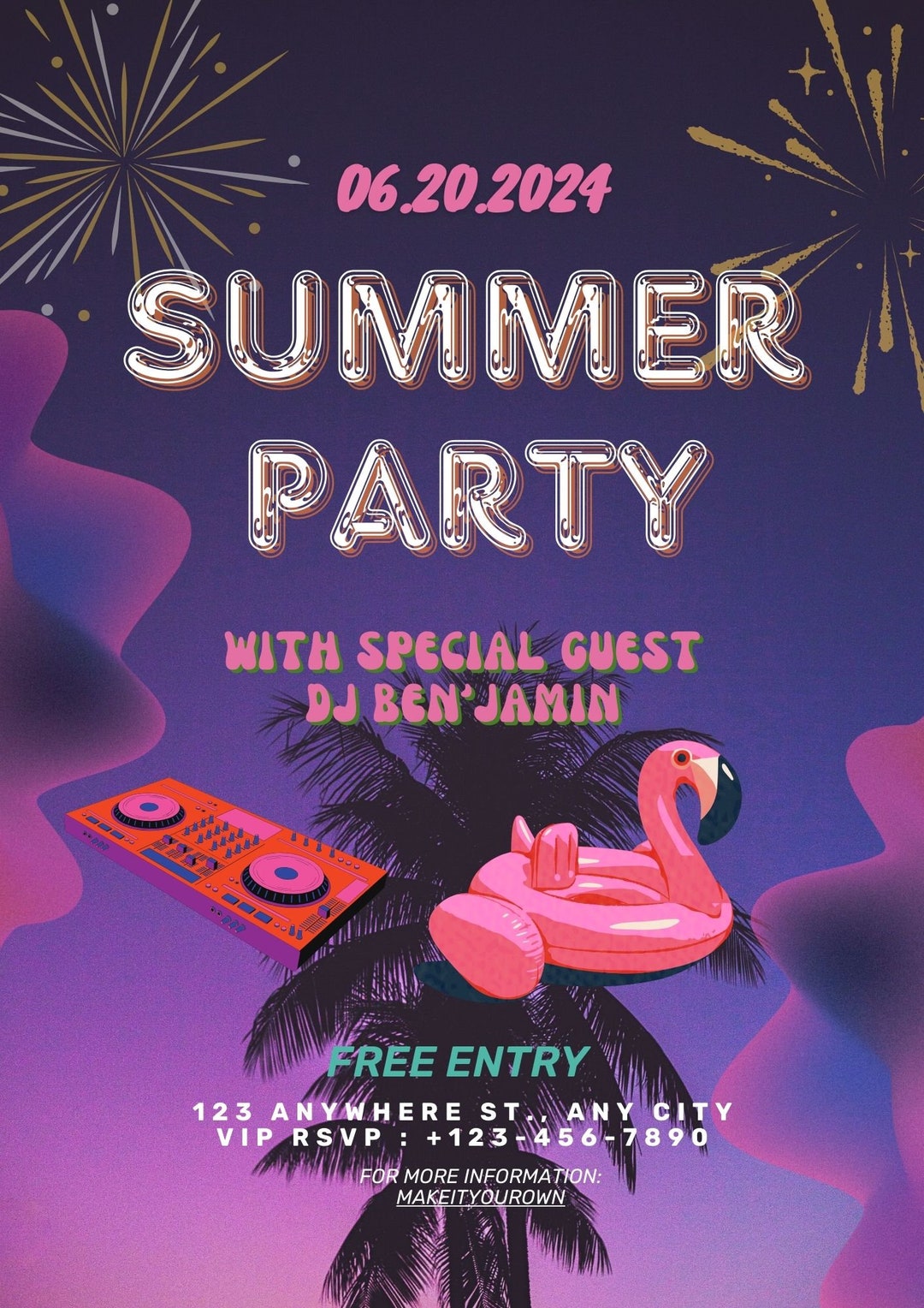 Retro Summer Party Invite - Etsy