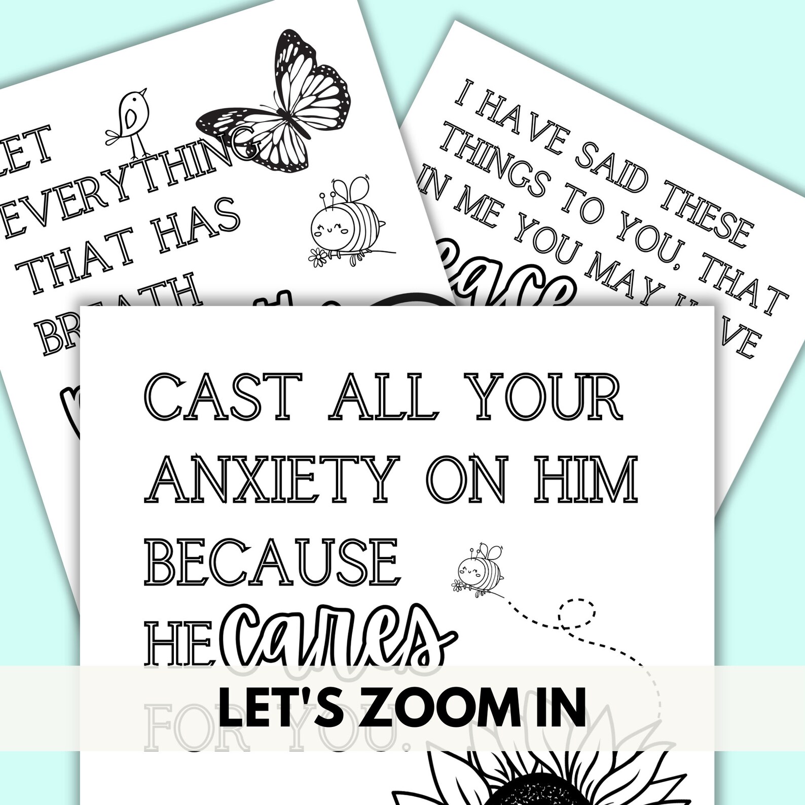 Cute Bible Coloring Pages for Girls, Instant Download Bible Coloring ...