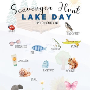 Lake Day Scavenger Hunt, Summer Vacation Kids Activities, Boating ...