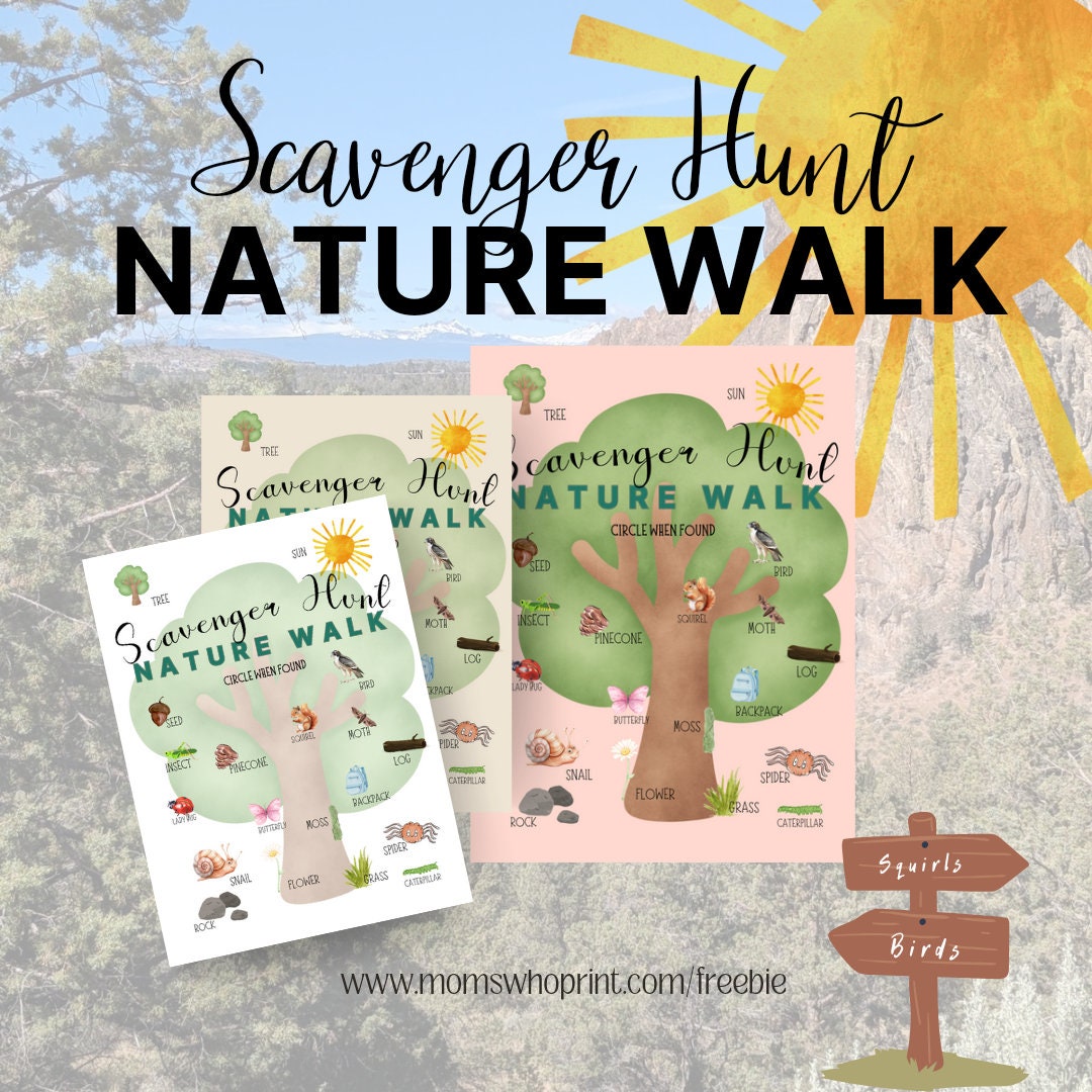 Easy and Quick Nature Walk Scavenger Hunt for Kids Outdoor Activity ...