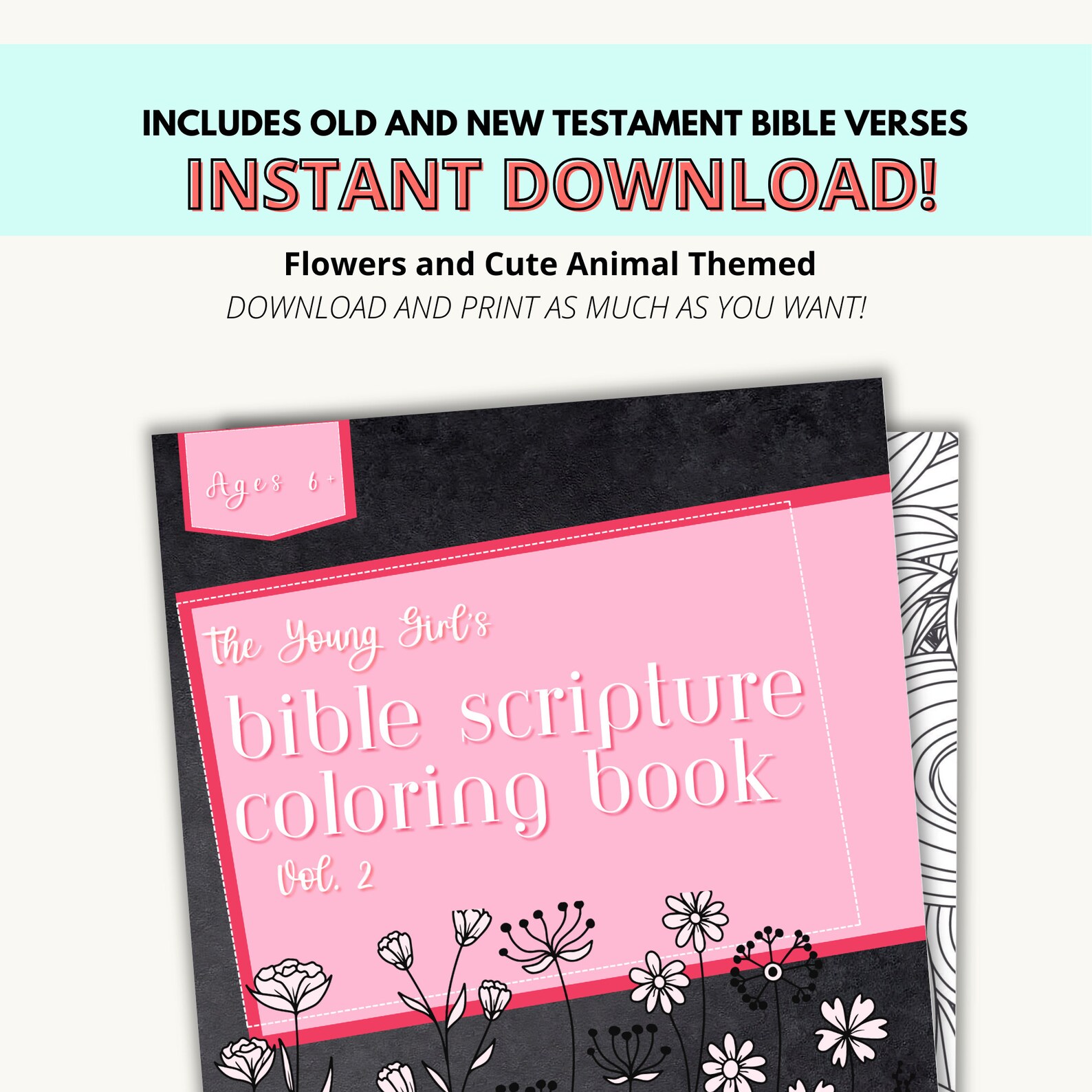 Cute Bible Coloring Pages for Girls, Instant Download Bible Coloring ...
