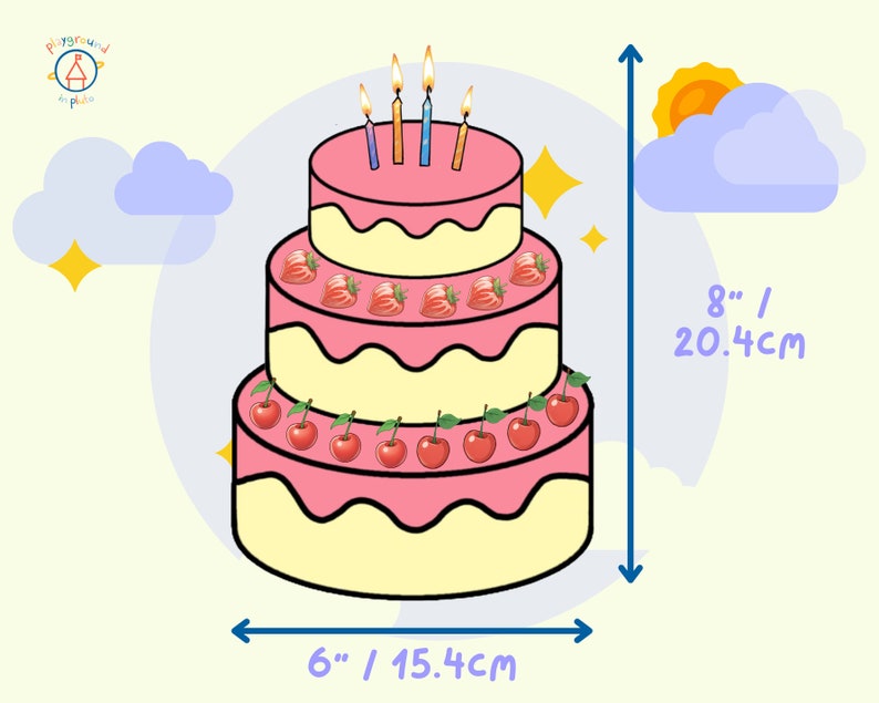 Build a Birthday Cake, Cut and Paste Paper Craft Worksheet for Kids ...