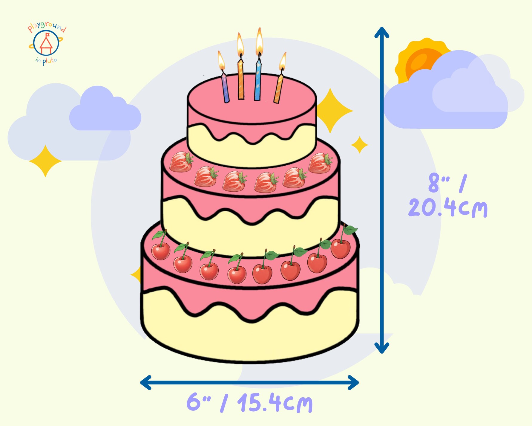Build a Birthday Cake, Cut and Paste Paper Craft Worksheet for Kids ...