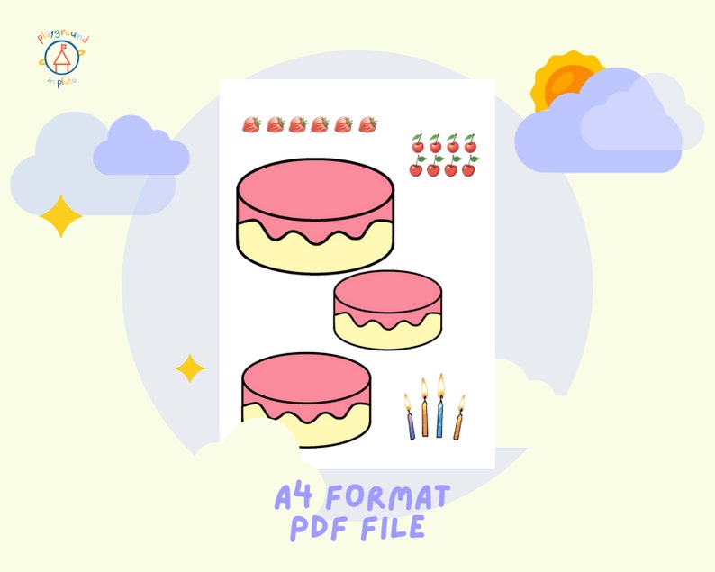 Build a Birthday Cake, Cut and Paste Paper Craft Worksheet for Kids ...