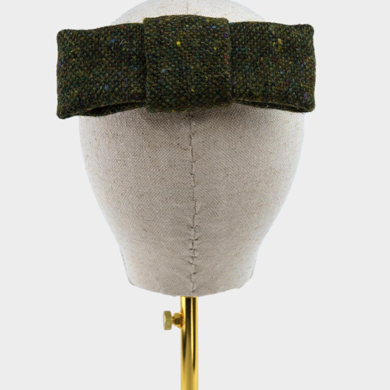 Irish Donegal Tweed Hair Bow Barrette Green Tweed With Coloured Flecks ...