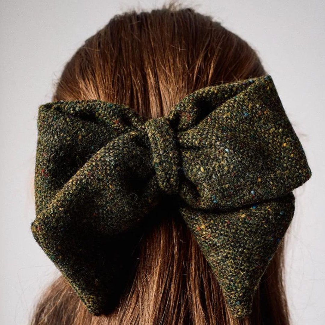 Irish Donegal Tweed Sailor Hair Bow Green Fleck - Etsy