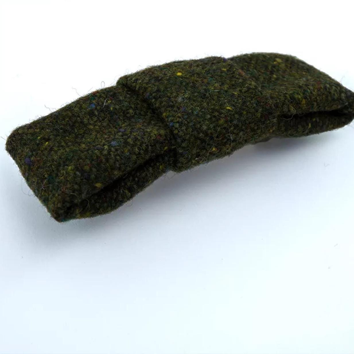 Irish Donegal Tweed Hair Bow Barrette Green Tweed With Coloured Flecks ...