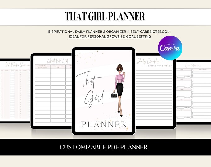 That Girl Planner, Template, Canva Template, Digital Download, That ...