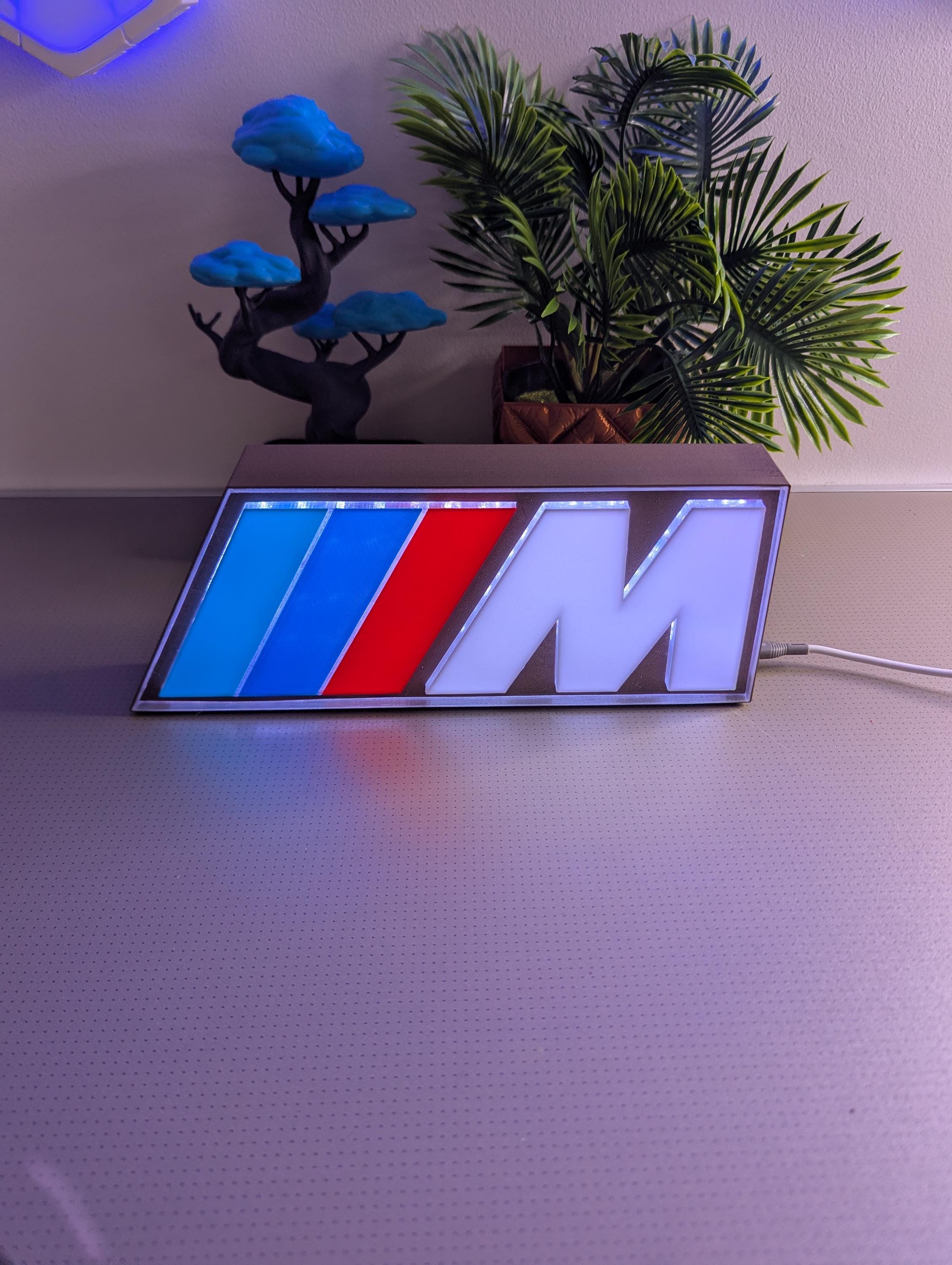 BMW M Power Themed 3D Printed Light Box – Custom Car Decor, Automotive ...