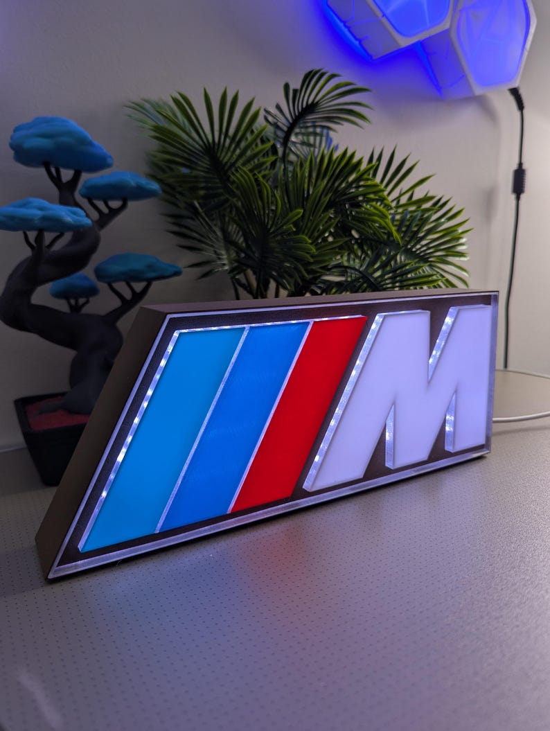 BMW M Power Themed 3D Printed Light Box – Custom Car Decor, Automotive ...