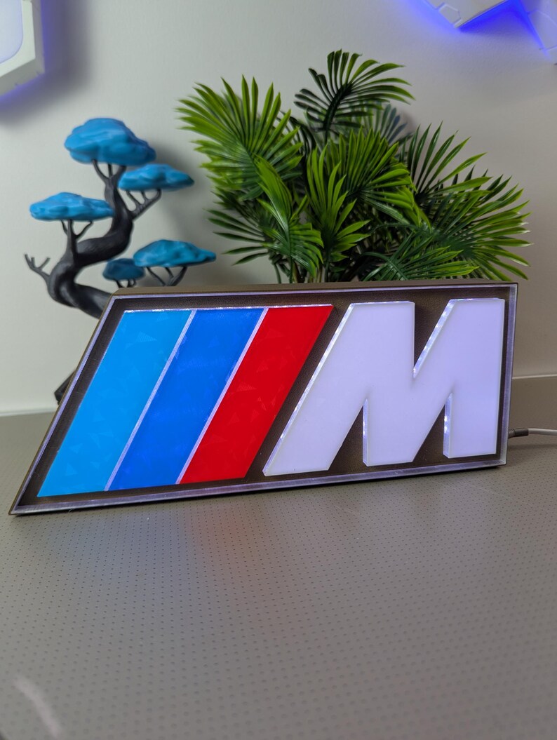 BMW M Power Themed 3D Printed Light Box – Custom Car Decor, Automotive ...