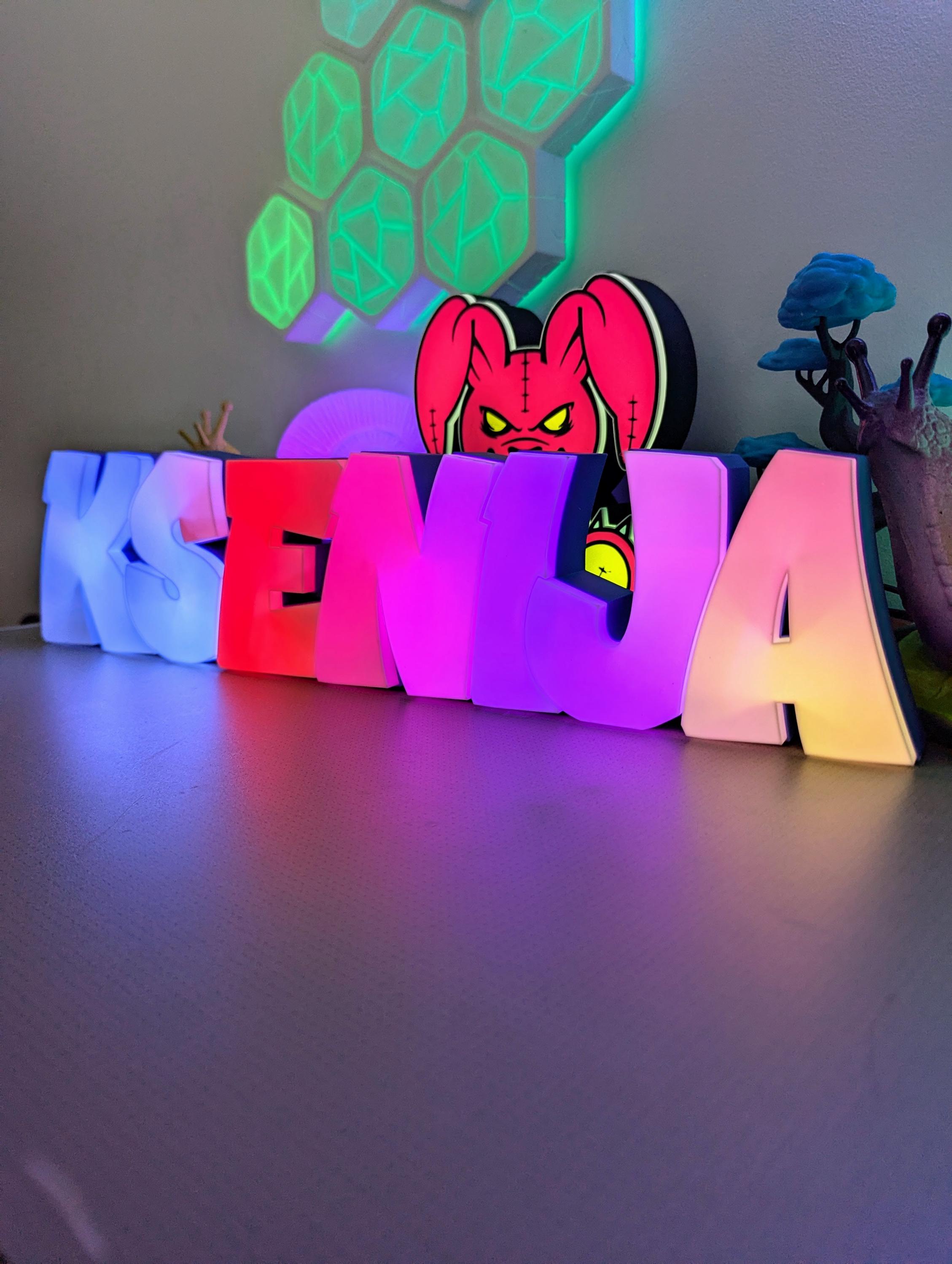 Custom Colorful Name Lamp 3D Printed - Etsy