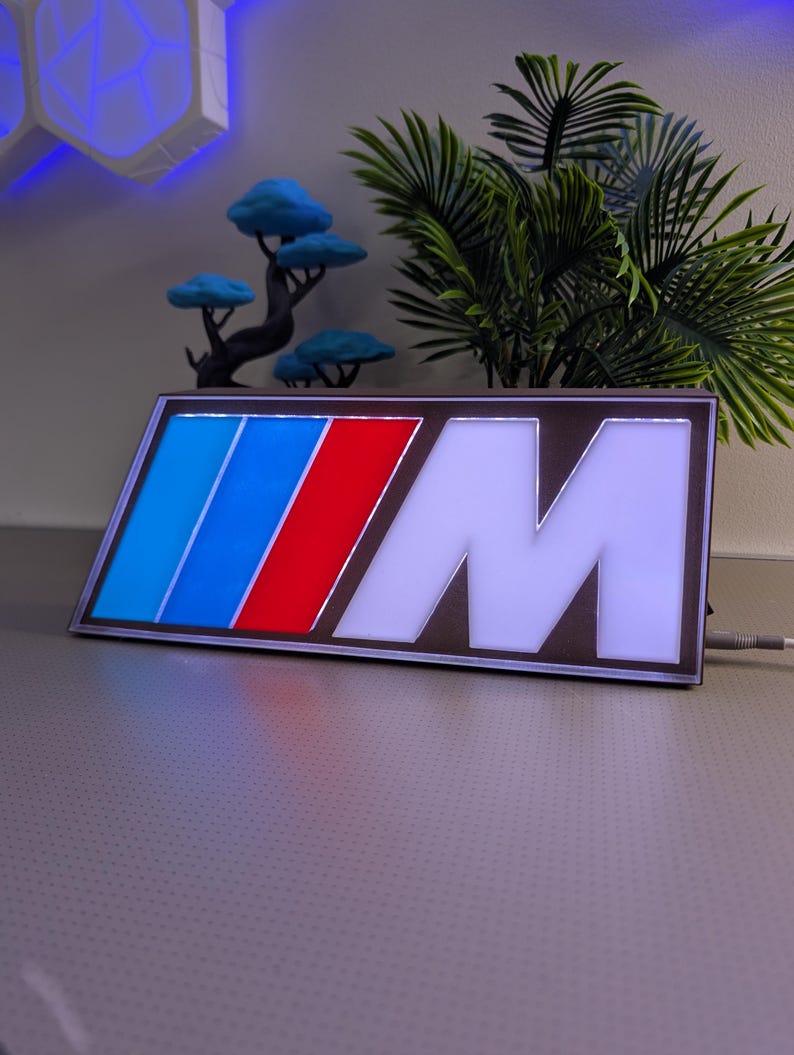 BMW M Power Themed 3D Printed Light Box – Custom Car Decor, Automotive ...