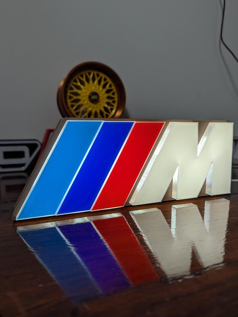BMW M Power Themed 3D Printed Light Box – Custom Car Decor, Automotive ...