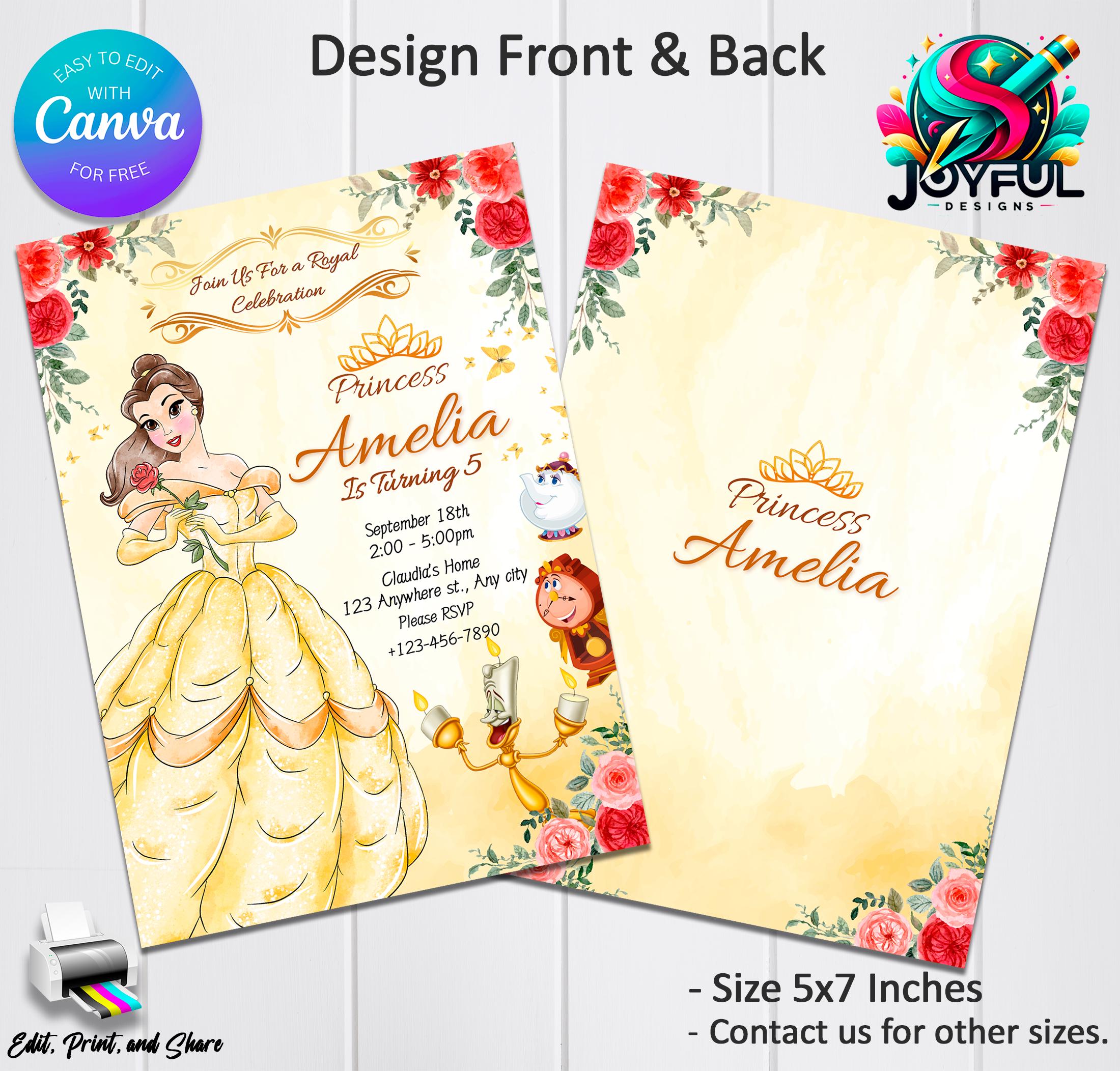 Beauty and the Beast Birthday Invitation | Editable & Printable ...