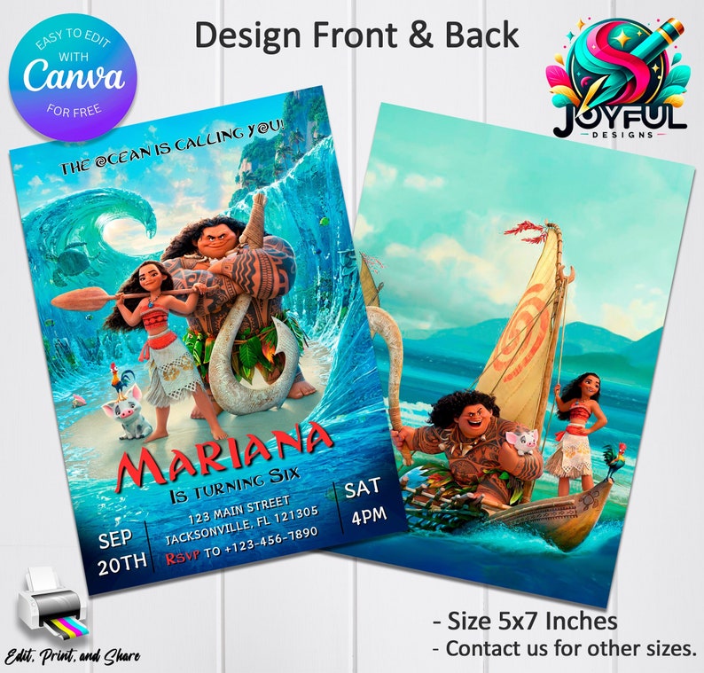 Moana Birthday Invitation | Editable & Printable Template | Moana Party ...