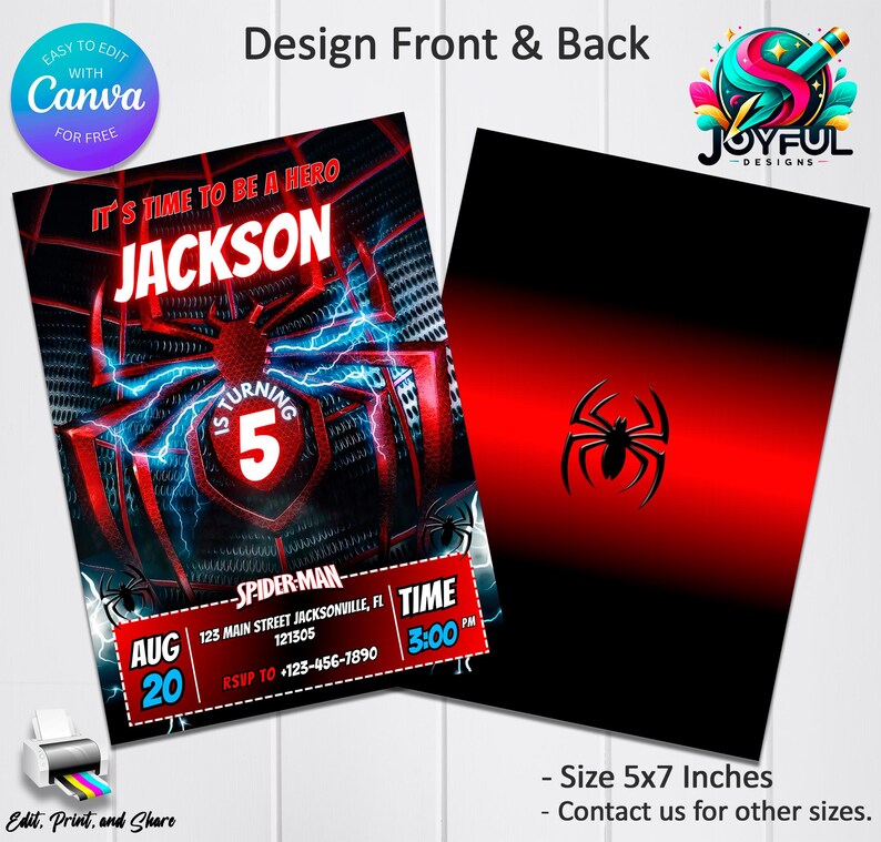 Spider-man Birthday Invitation | Editable & Printable Template ...
