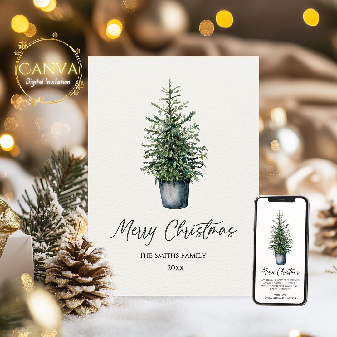 Christmas Cards | Editable and Printable Holiday Card | Tree ...