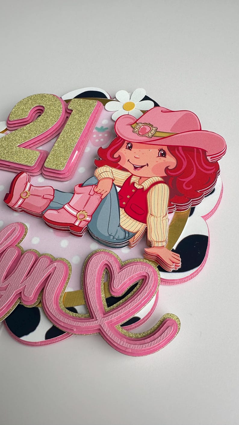 Strawberry Shortcake Cake Topper for Girls - Etsy
