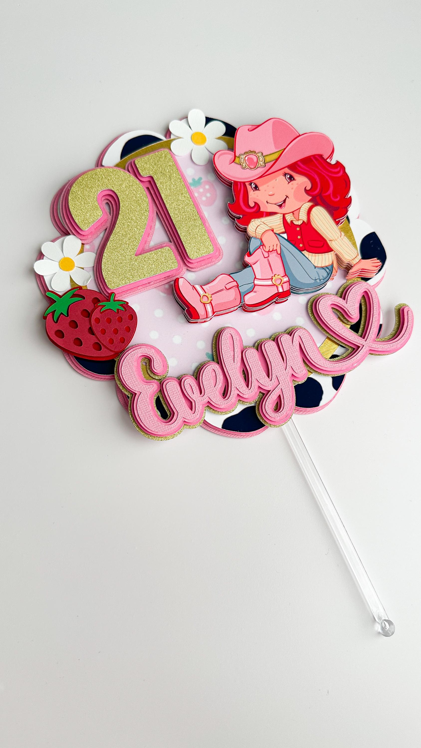 Strawberry Shortcake Cake Topper for Girls - Etsy