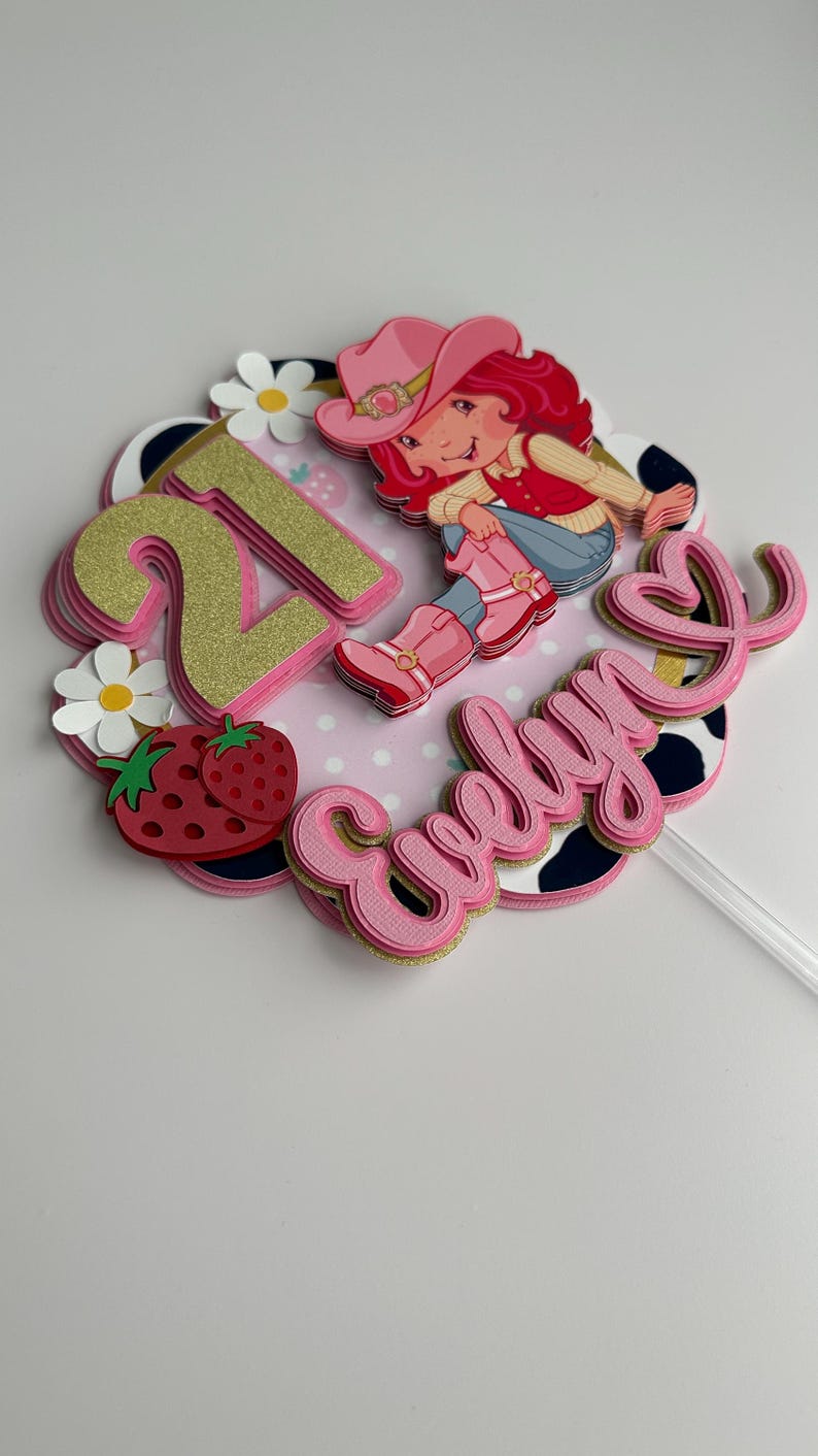 Strawberry Shortcake Cake Topper for Girls - Etsy