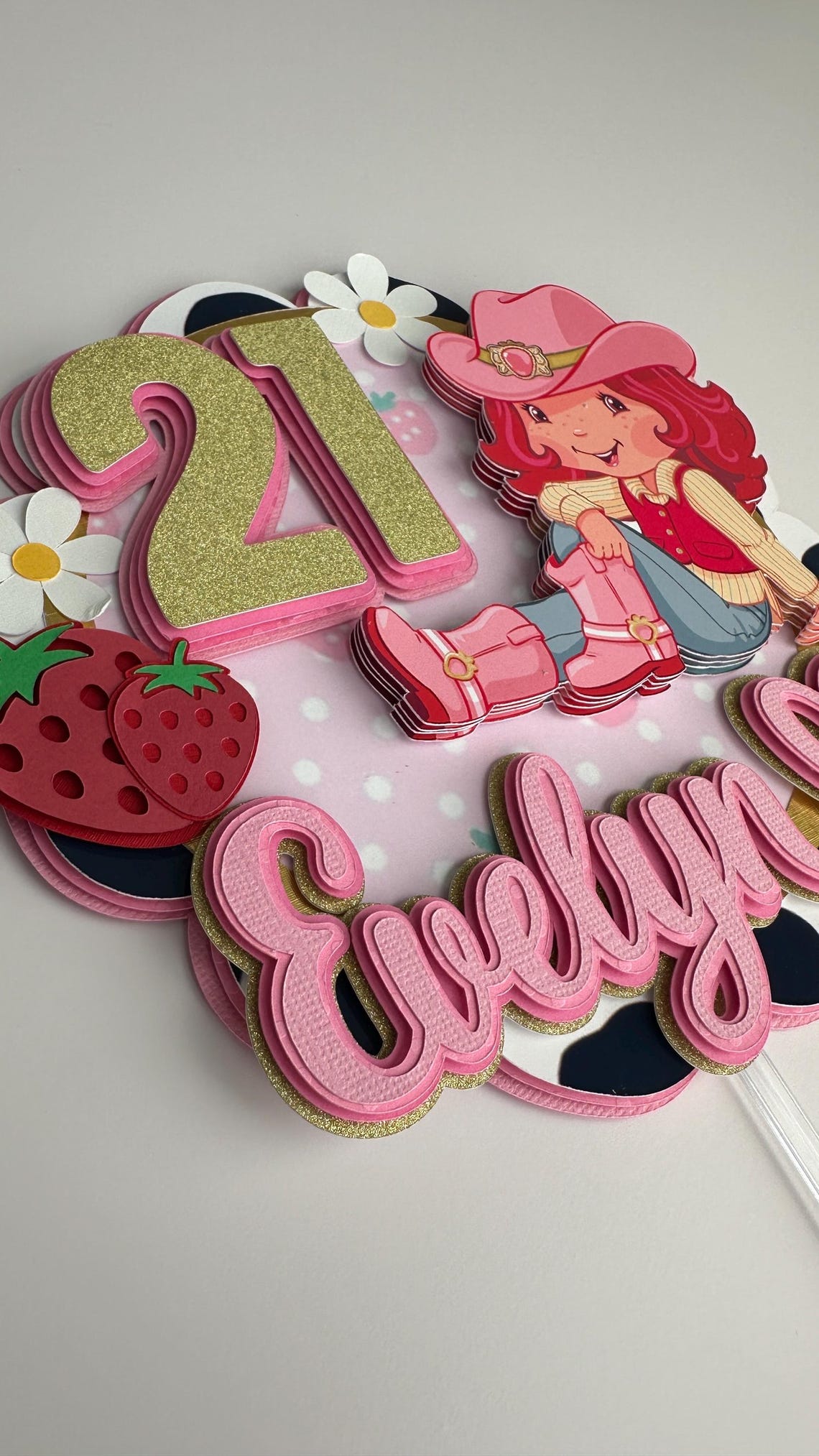 Strawberry Shortcake Cake Topper for Girls - Etsy
