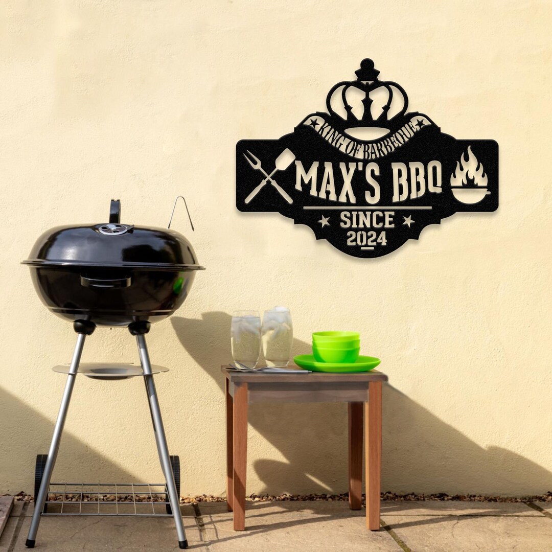 Personalized King of Barbecue Wall Sign Led Light, Custom Grill Sign ...
