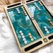 Turquoise Epoxy Backgammon Set|chips Backgammon Dices|board Game|vip ...