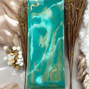 Turquoise Epoxy Backgammon Set|chips Backgammon Dices|board Game|vip ...