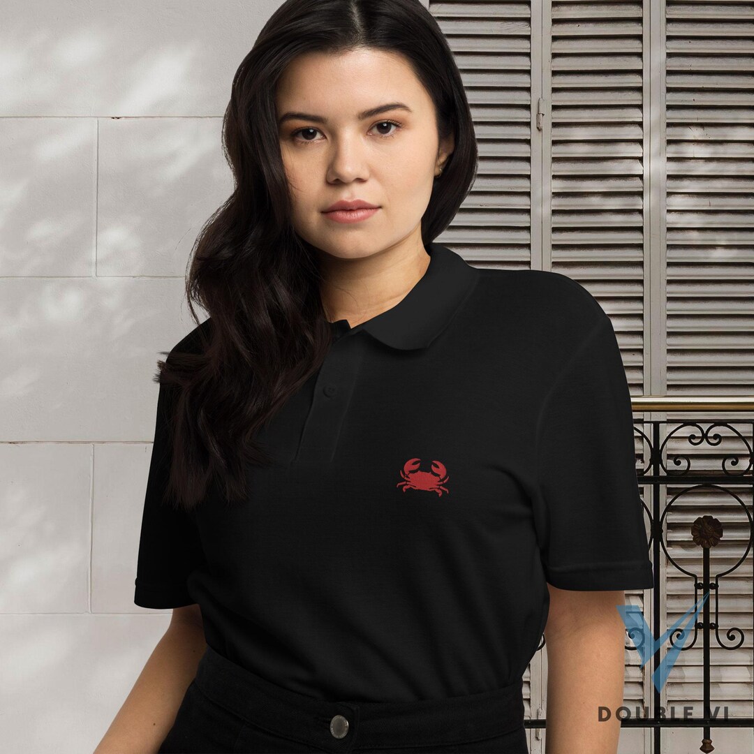 Embroidered Crab Polo Shirt, Crab Shirt, Custom Shirts, Personalized ...