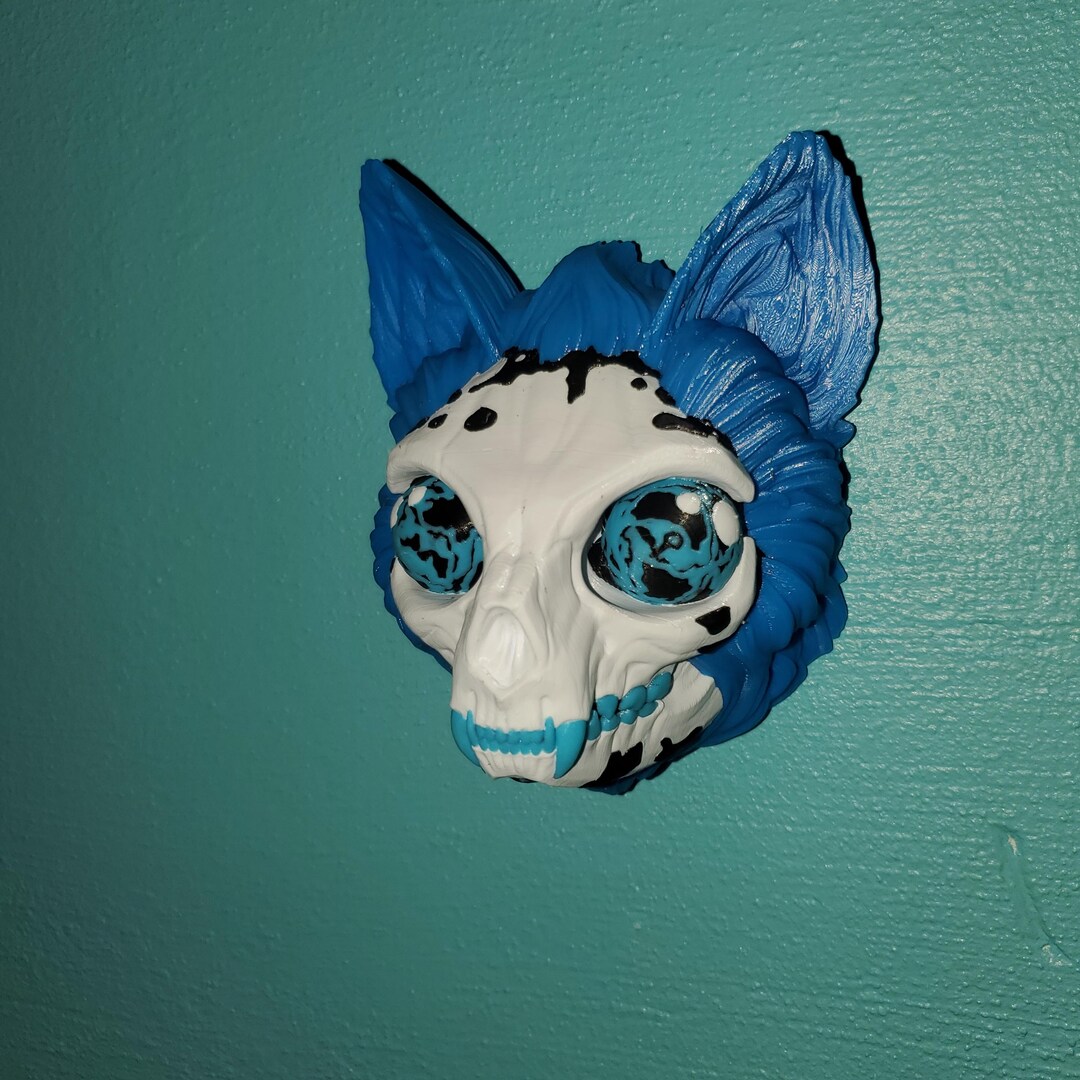3D Printed Multi Color Mew Skull Wall Art in 2 Options - Etsy