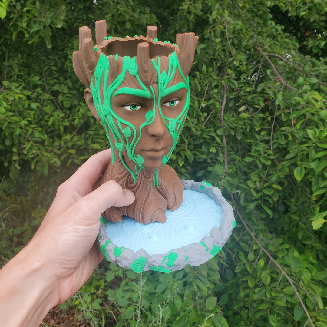 3D Printed 6 Color Multi Color Psychedelic Tree Planter With Drip Tray ...