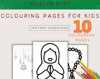 10 Colouring Pages Kids Educational Muslim Kids Islamic Colouring ...
