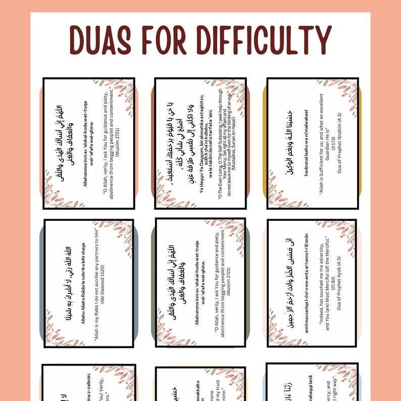 12 Duas for Hardship | Islamic Digital Flashcards | Muslim ...
