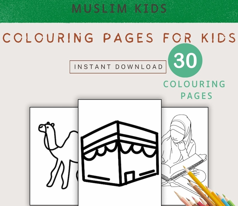 30 Colouring Pages Kids Educational Muslim Kids Islamic Colouring ...