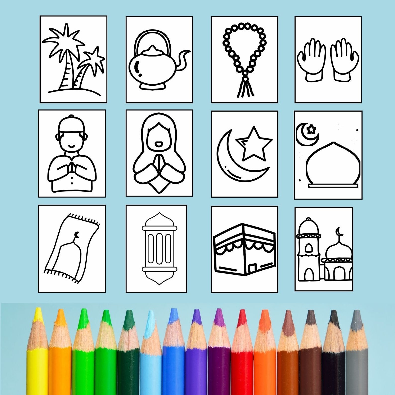 30 Islamic Coloring Pages for Kids | Educational Muslim Activity Sheets ...