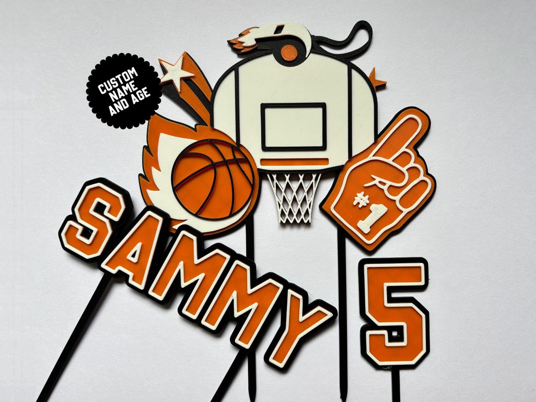 Basketball Player Custom Birthday Cake Topper Basketball Personalised ...