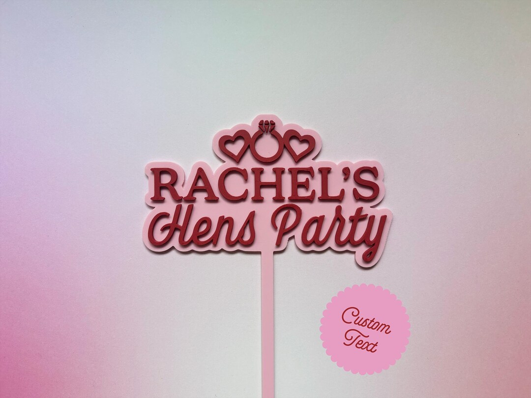 Personalized Hens Party Cake Topper: Custom Name Bridal Shower Decor - Etsy