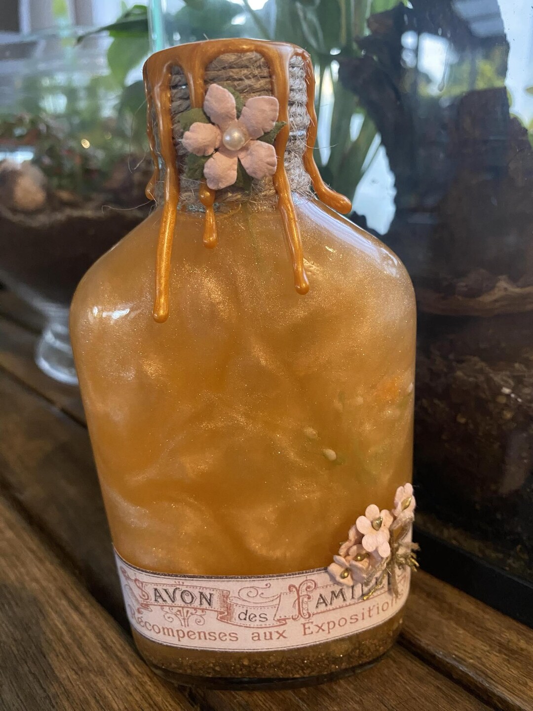 Glass Art, Apothecary, Magic Water, Swirling Water, Magic Dust, Orange ...