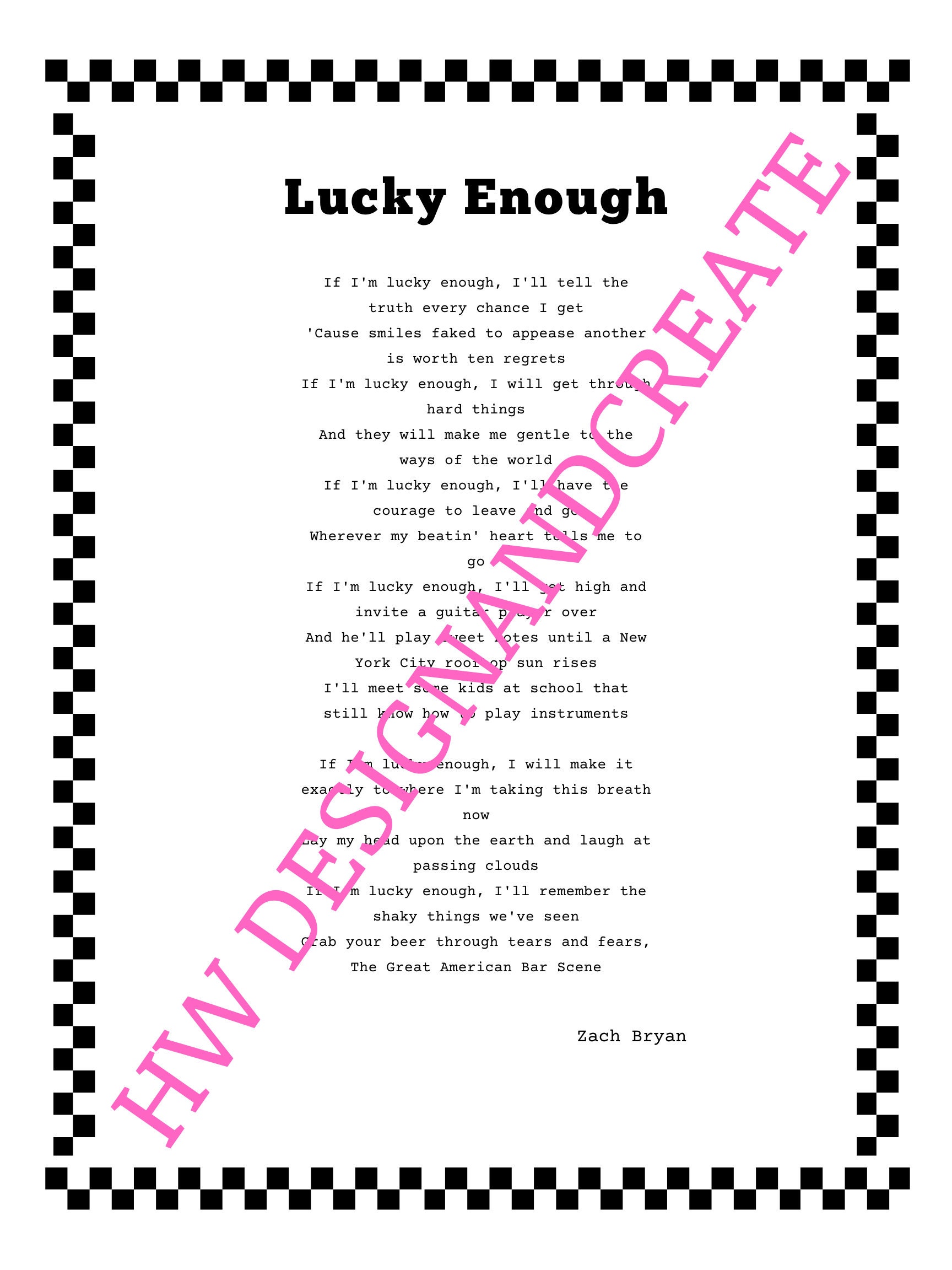Zach Bryan Poem Lucky Enough DIGITAL DOWNLOAD - Etsy Zach Bryan Poem Lucky Enough DIGITAL DOWNLOAD - Etsy